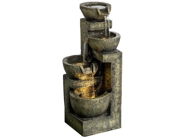 Click here for Aosom Small Outdoor Fountain with 4-Tier Stone Bow... prices