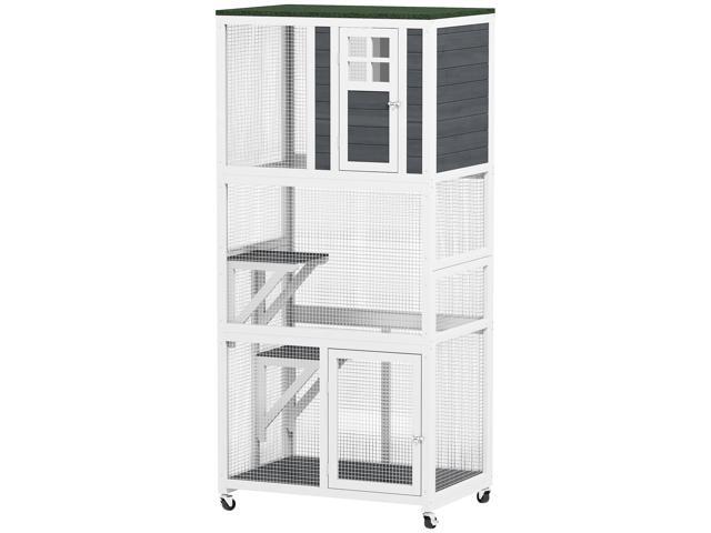 Click here for Aosom 74 Wooden Catio Outdoor Cat Enclosure Weathe... prices
