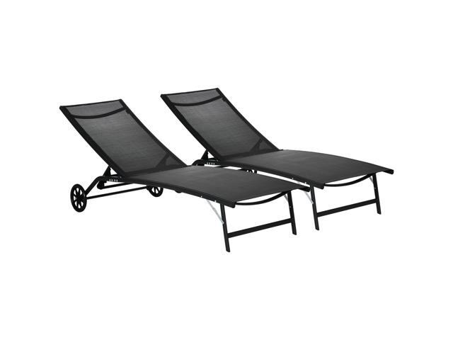 Click here for Aosom Chaise Lounge Outdoor  2 Piece Lounge Chair... prices