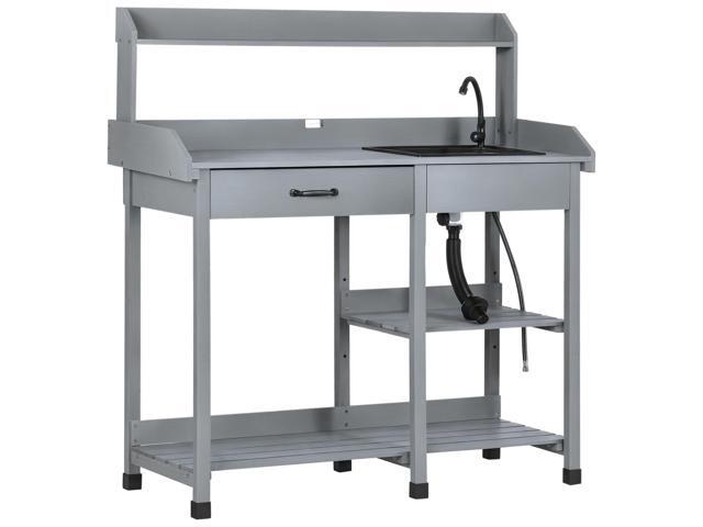 Click here for Aosom Potting Bench Table  Outdoor Garden Table Wo... prices