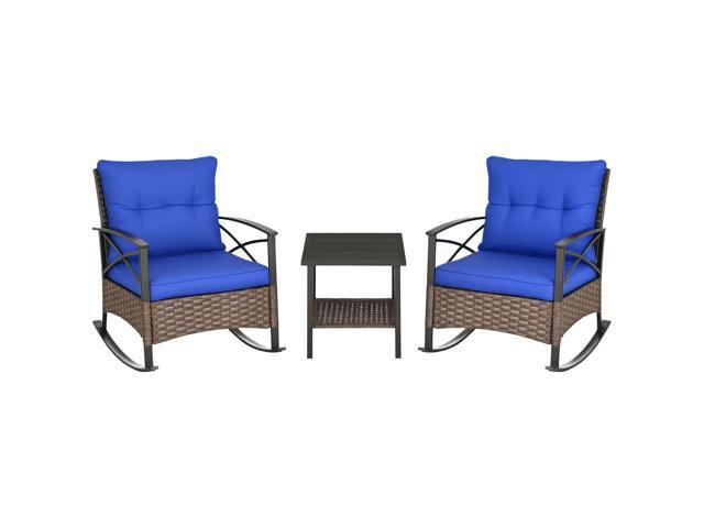 Click here for Aosom 3 Piece Patio Rocking Chair Set  Outdoor Wic... prices