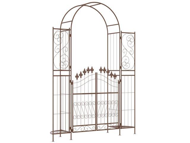 Click here for Aosom 7 Metal Garden Arbor  Garden Arch with Gate... prices
