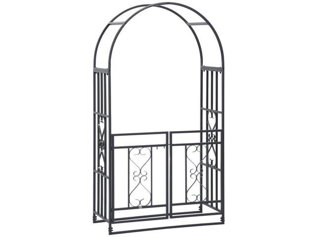 Click here for Aosom 81 Metal Garden Arbor with Double Doors  Loc... prices
