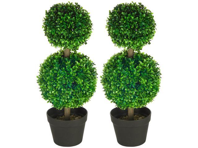 Click here for Aosom 2 Pcs 23.6 Artificial Boxwood Ball Topiary T... prices