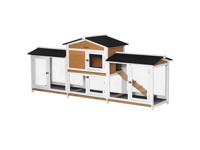 Click here for Aosom 90.5 Wooden Rabbit Hutch Bunny Cage Pet Play... prices