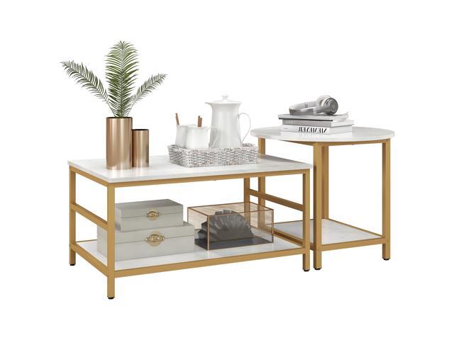 Click here for Aosom Coffee Tables Set of 2  Rectangle and Round... prices