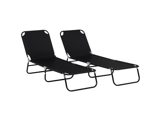 Click here for Aosom 2 Piece Folding Chaise Lounge Pool Chairs  O... prices
