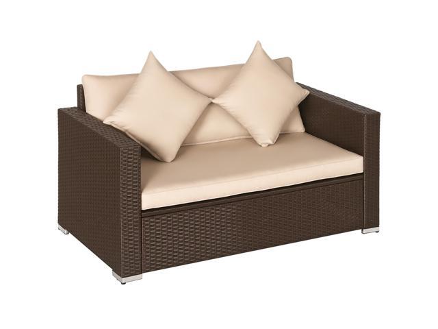 Click here for Aosom Outdoor Wicker Loveseat  Patio Furniture Cou... prices