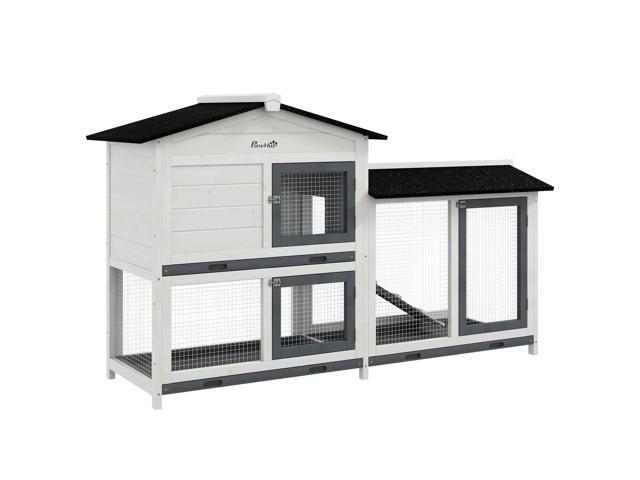 Click here for Aosom 62 Rabbit Hutch  Wooden Bunny Hutch  Guinea... prices