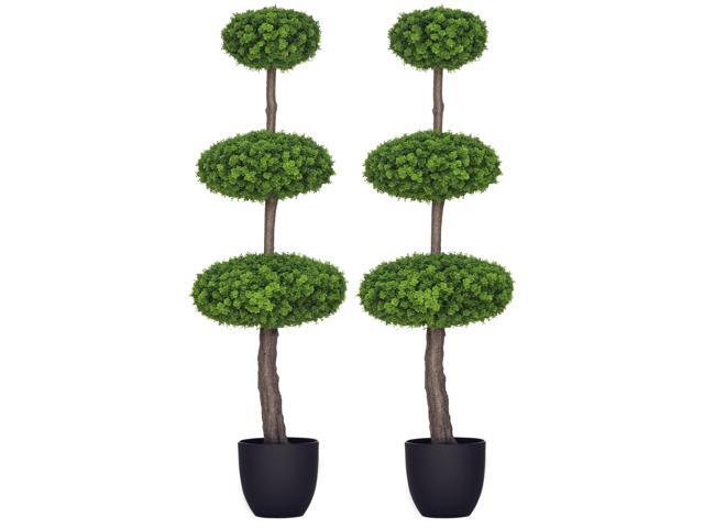 Click here for Aosom Set of 2 Artificial Boxwood Topiary Trees in... prices