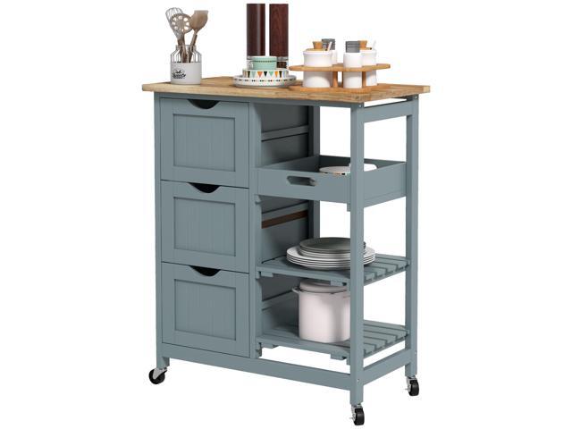 Click here for Aosom Rolling Kitchen Cart  Kitchen Island with Wo... prices
