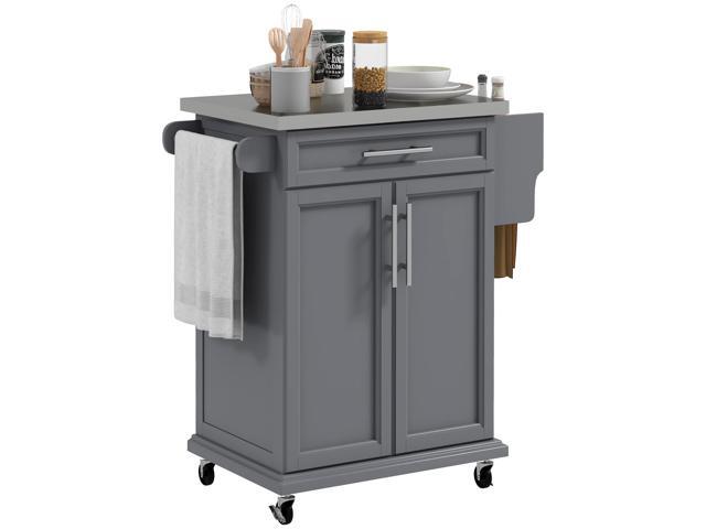 Click here for Aosom Kitchen Island on Wheels  Rolling Kitchen Ca... prices