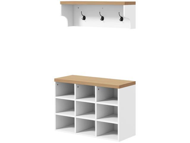Click here for Aosom 2-in-1 Coat Rack Shoe Bench Set  5-Hook Hall... prices