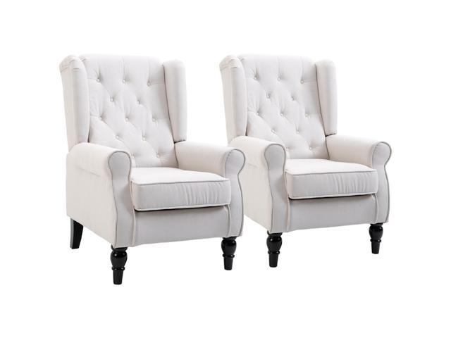 Click here for Aosom Button-Tufted Accent Chair with High Wingbac... prices