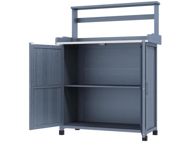 Click here for Aosom Outdoor Wooden Potting Bench with Storage Ca... prices