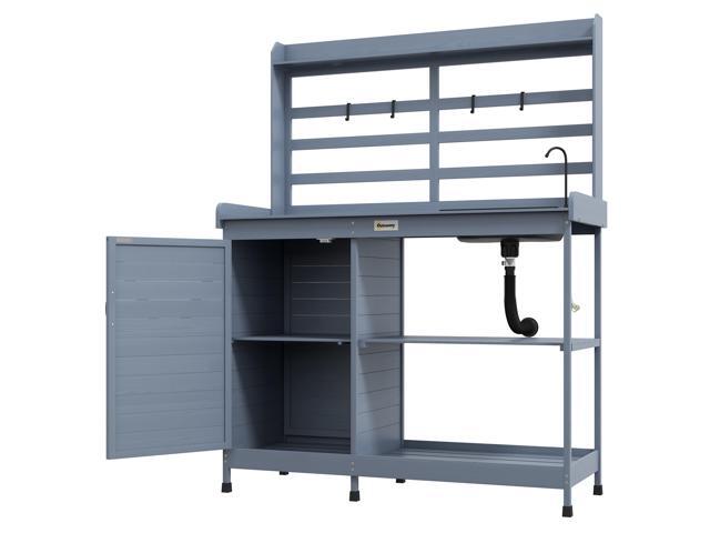 Click here for Aosom Wooden Potting Bench with Storage  Sink  Wat... prices