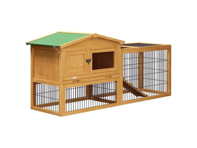 Click here for Aosom 2 Level 59 Outdoor Rabbit Hutch with Openabl... prices
