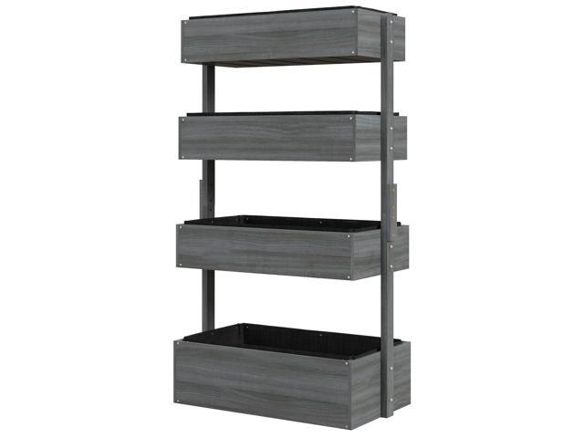 Click here for Aosom Outdoor Wooden Vertical Garden Planter  4 Ti... prices