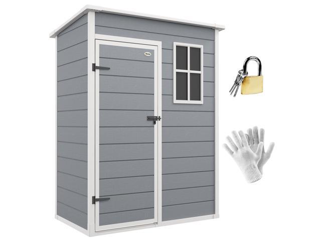 Click here for Aosom Resin Garden Shed  5x3 Outdoor Storage Shed... prices
