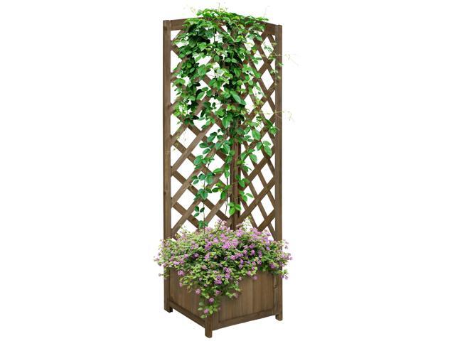 Click here for Aosom Wooden Raised Garden Bed  Planter with Trell... prices