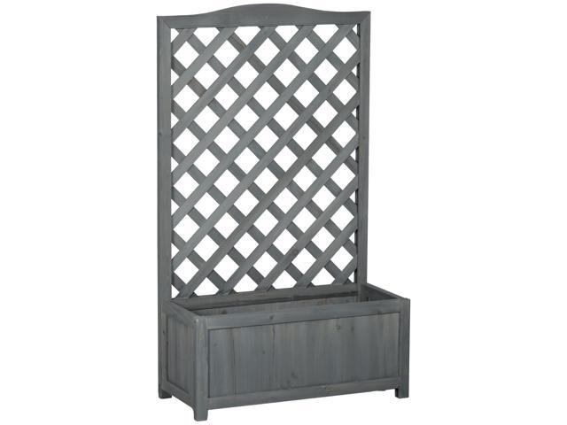 Click here for Aosom 46 Wooden Planter with Trellis  Raised Garde... prices