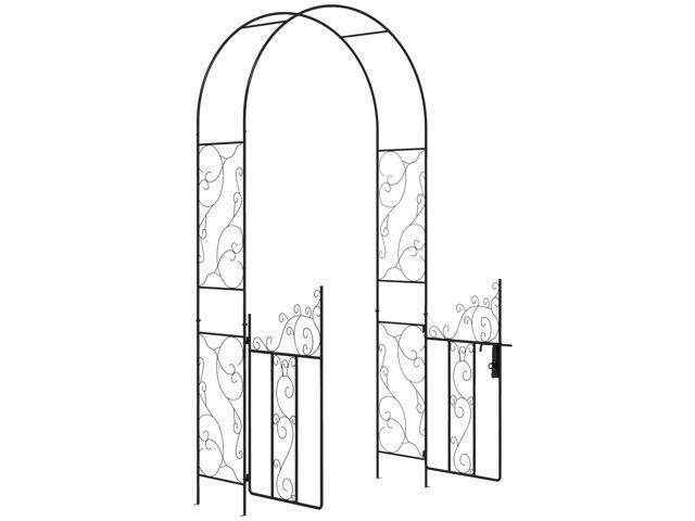 Click here for Aosom 89.25 Metal Garden Arch with Gate  Garden Ar... prices