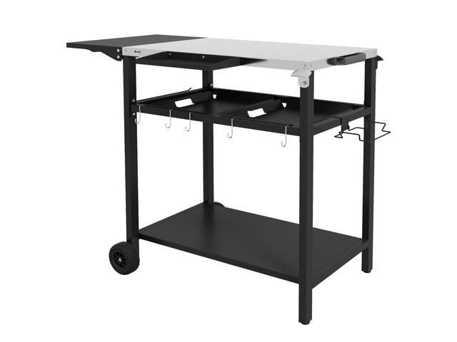 Click here for Aosom 2-Tier Shelf Outdoor Bar Cart  Stainless Ste... prices