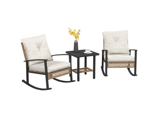 Click here for Aosom 3 Pieces Bistro Set  Patio Wicker Furniture... prices
