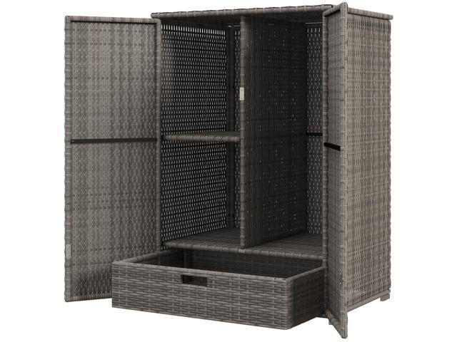 Click here for Aosom Outdoor Storage Cabinet with Shelves  Rattan... prices