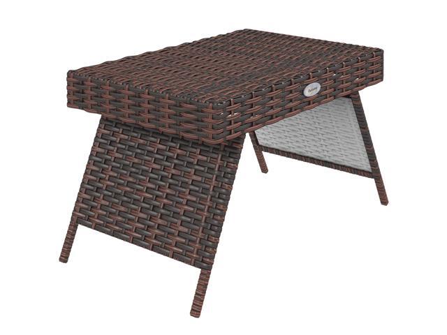Click here for Aosom Folding Rattan Side Table  Outdoor End Table... prices