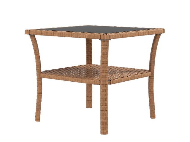 Click here for Aosom Rattan Side Table  Outdoor End Table with St... prices