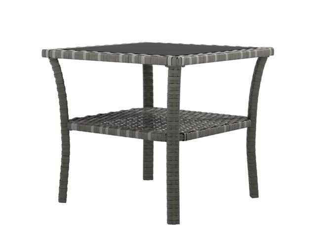 Click here for Aosom Rattan Side Table  Outdoor End Table with St... prices