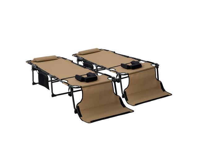 Click here for Aosom 2 Piece Folding Chaise Lounge Pool Chairs wi... prices