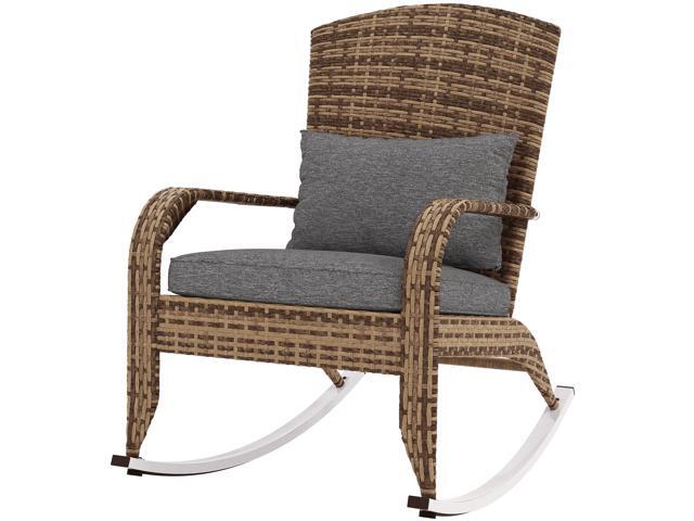 Click here for Aosom Adirondack Chair  Outdoor Wicker Rocking Cha... prices