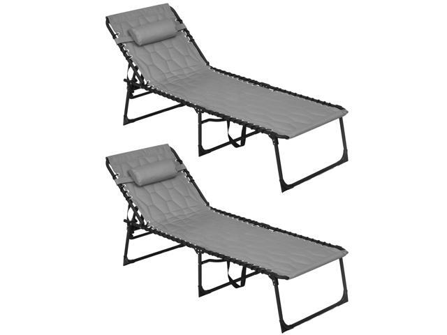 Click here for Aosom Folding Chaise Lounge Set with Reclining Bac... prices