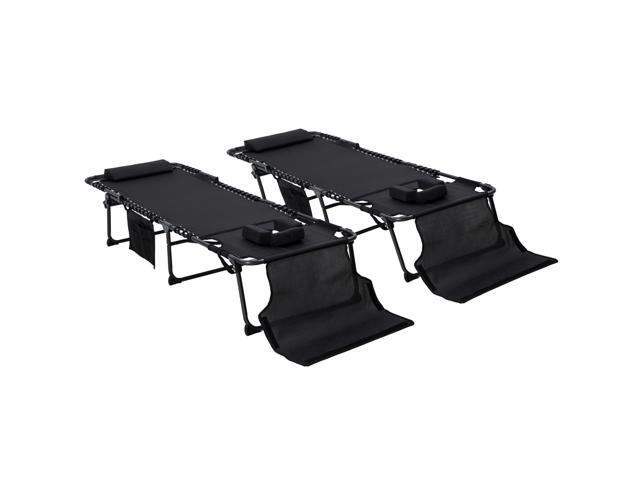 Click here for Aosom 2 Piece Folding Chaise Lounge Pool Chairs wi... prices