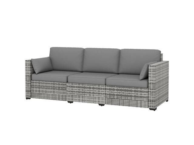 Click here for Aosom Patio Couch PE Wicker Deep Seating Outdoor S... prices