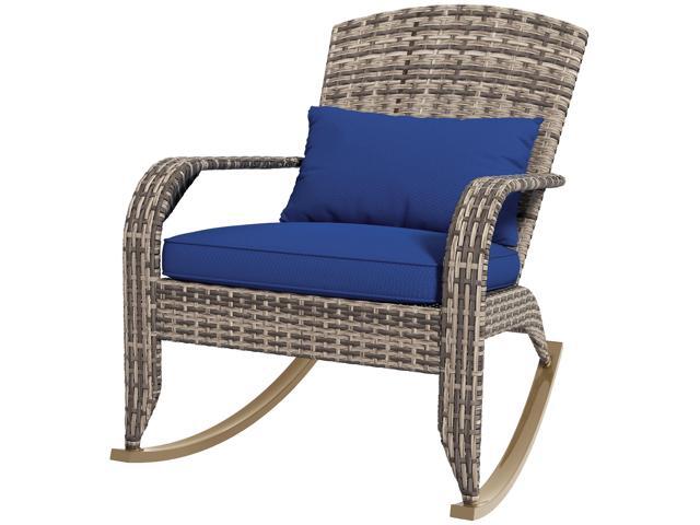 Click here for Aosom Adirondack Chair  Outdoor Wicker Rocking Cha... prices