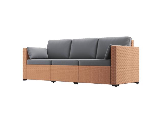 Click here for Aosom Patio Couch PE Wicker Deep Seating Outdoor S... prices