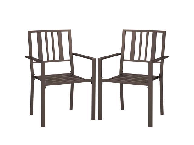 Click here for Aosom Patio Dining Chairs with Metal Slatted Desig... prices