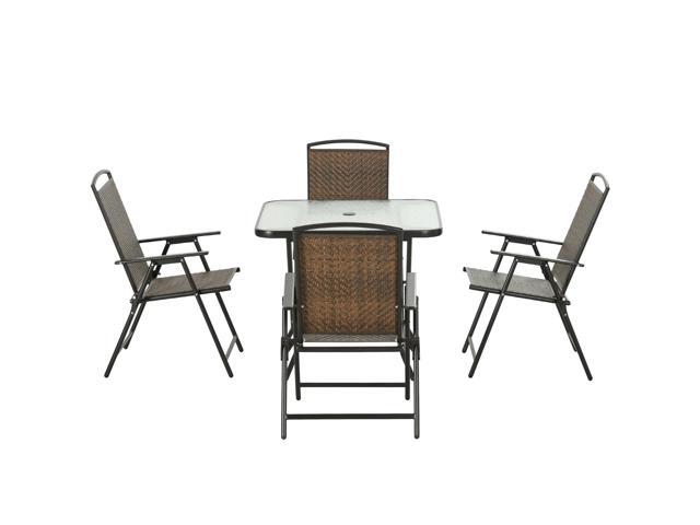 Click here for Aosom 5 Pieces Patio Table and Chairs  Foldable Wi... prices