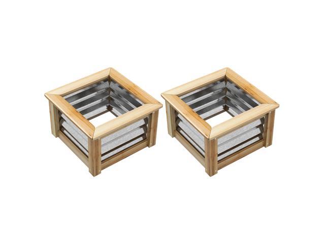 Click here for Aosom Raised Garden Beds Set of 2  Metal and Wood... prices