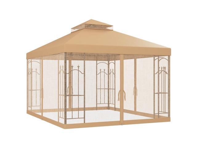 Click here for Aosom 10 x 12 Patio Gazebo with Corner Frame Shelv... prices