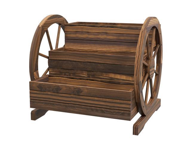 Click here for Aosom Wooden Wagon Planter Box  3-Tier Raised Gard... prices
