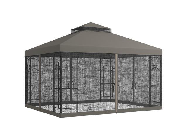 Click here for Aosom 10x12 Gazebo with Shelves  Double Roof  and... prices