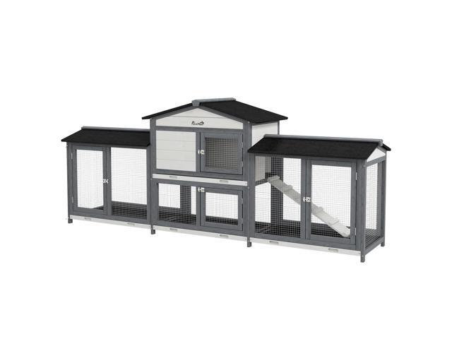 Click here for Aosom 90.5 Wooden Rabbit Hutch Bunny Cage Pet Play... prices