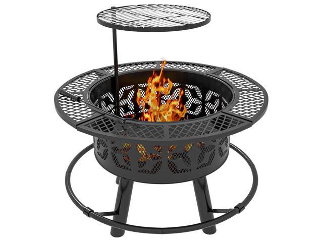 Click here for Aosom Wood Burning Fire Pit  Charcoal BBQ Grill  P... prices