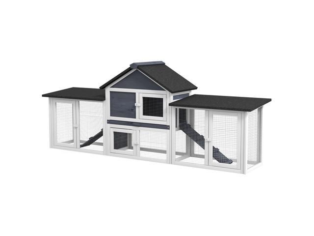 Click here for Aosom Outdoor Rabbit House 83 2 Story Deluxe XL Wo... prices