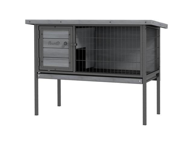 Click here for Aosom Wooden Rabbit Hutch Elevated with No Leak Tr... prices