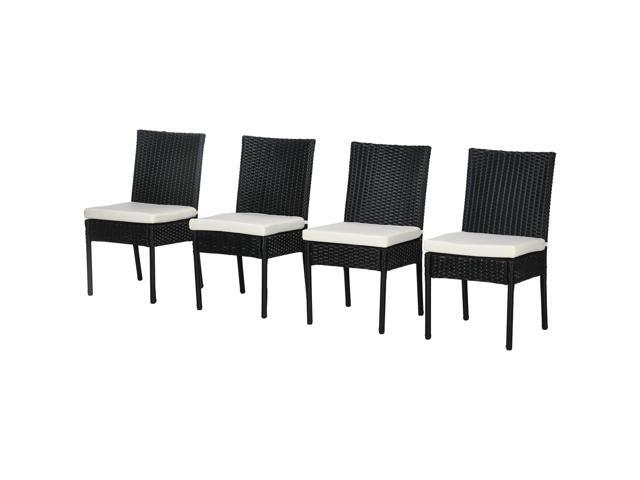 Click here for Aosom 4 PE Rattan Outdoor Dining Chairs with Cushi... prices